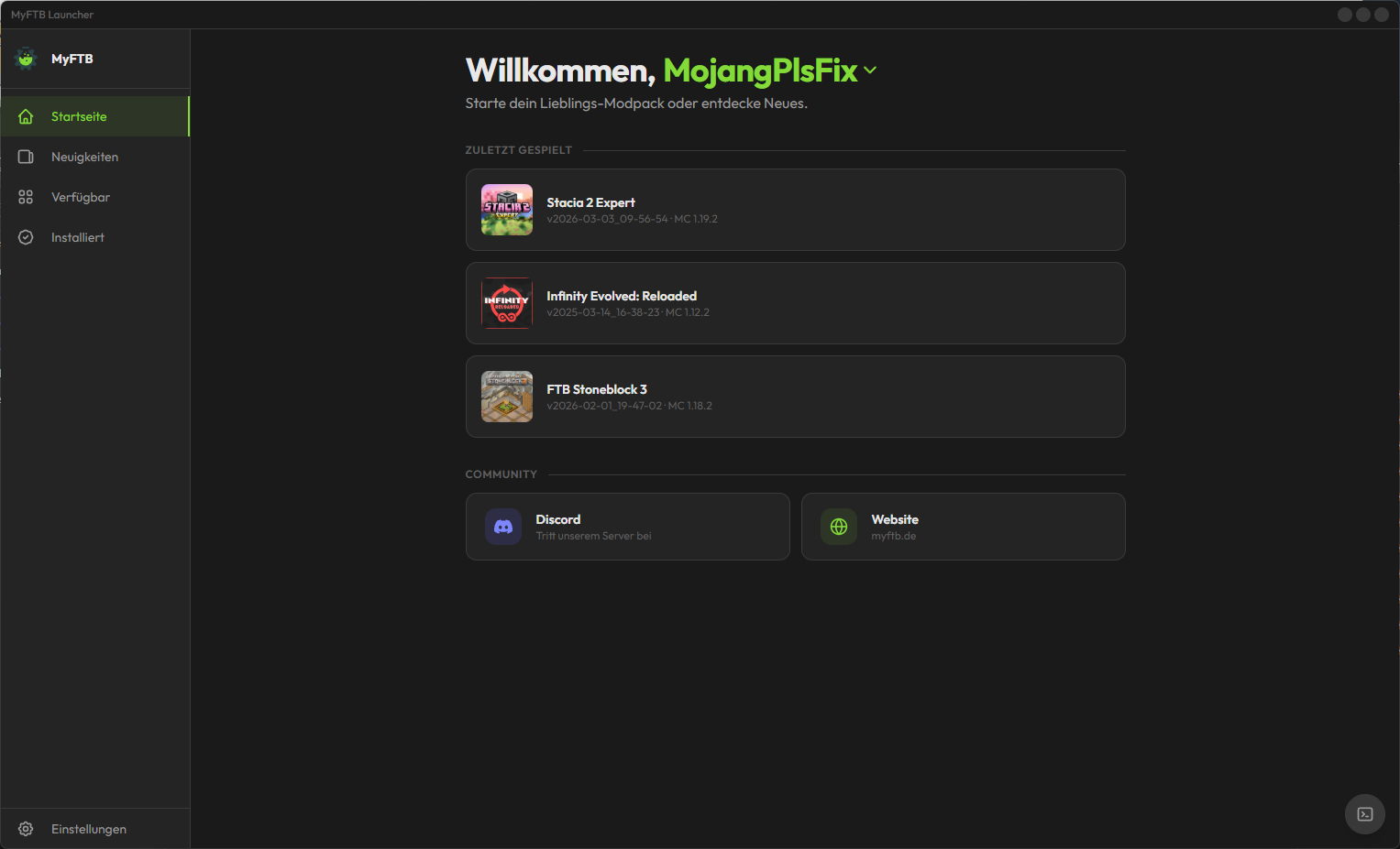 MyFTB Launcher v2 Beta – Deine MyFTB Modpacks, einfach verwaltet
